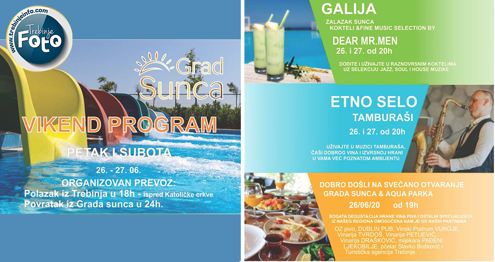 GRAD SUNCA – VIKEND PROGRAM – TREBINJE INFO